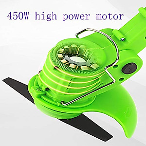 Cordless Grass Brush Cutter,String Trimmer,Weed Eater with 3 Kinds Blade Head Lightweight 12V,4.0ah Lithium Battery Powered and Charger,Cutting Diameter 15cm