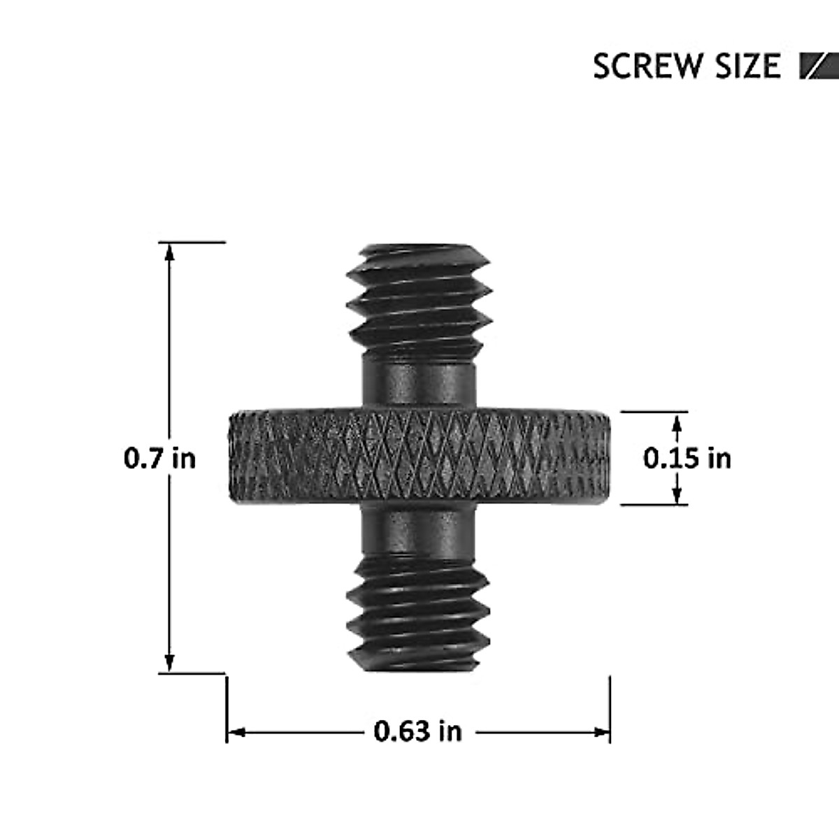 1/4" Male to 1/4" Male Threaded Tripod Screw Adapter Double Sided Standard Mounting Thread Converter for Camera Cage Mount (2 Pack)