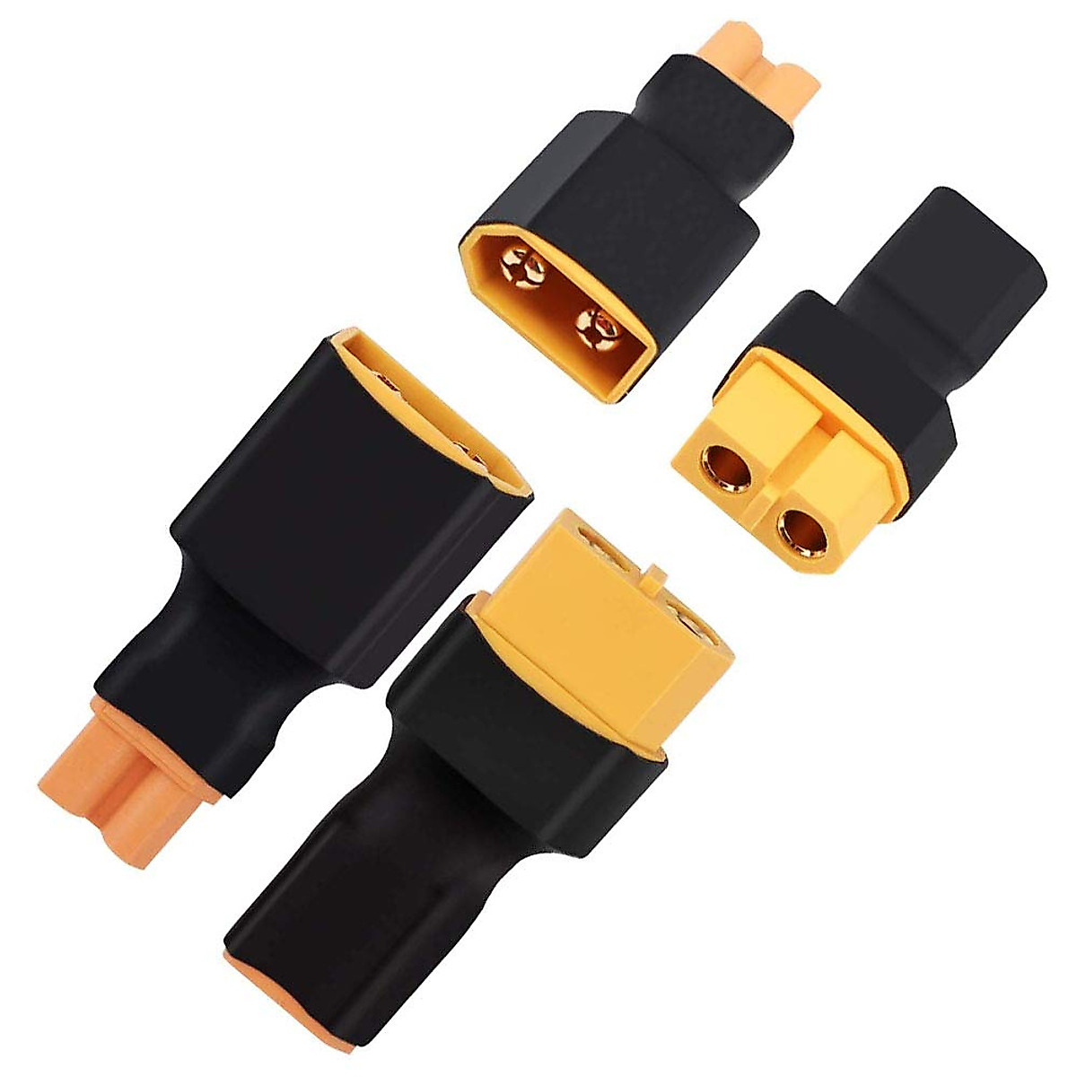 2 Pair No Wires XT30 to XT60 Plug Female Male Adapter Wireless Connector for RC FPV Drone Car Lipo NiMH Battery Charger ESC