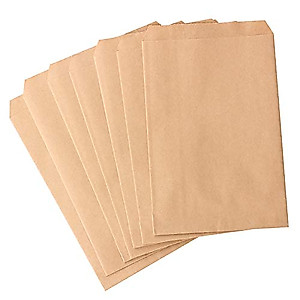 Z ZICOME 5"x8" 100 Pcs Flat Brown Paper Bags Plain kraft Paper Gift Bags for Wedding Favors, Candy Buffets, Crafting Merchandise Business