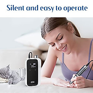 Karite Professional Nail Drill Machine for Acrylic Nails, 35000 RPM Electric Nail File with 13 Bits, 30 Sanding Bands – USB Rechargeable, Portable Electronic Nail Filer for Home Salon Manicure Tools