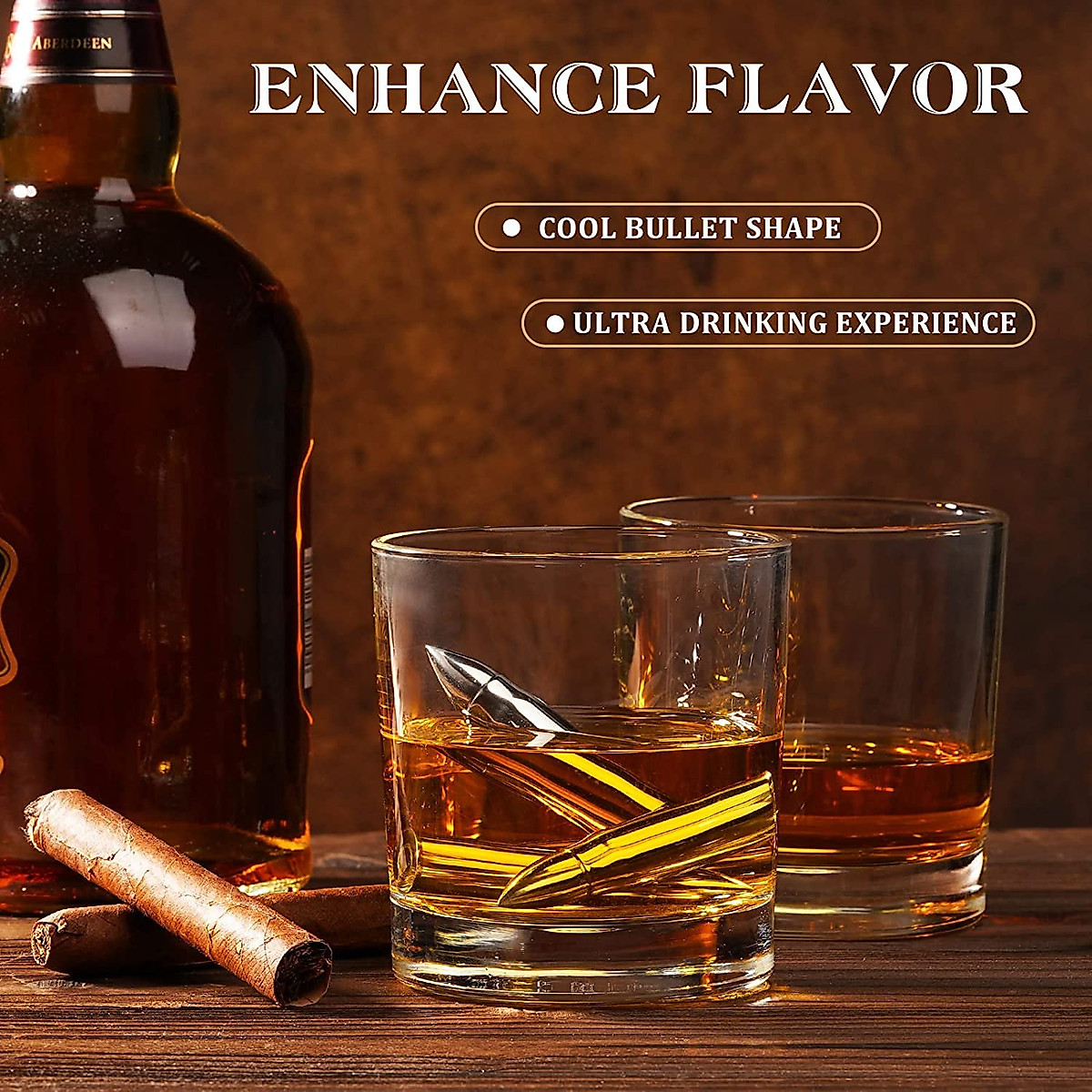 Gifts for Men Dad, Whiskey Gifts for Him, Metal Whiskey Stones, Unique Birthday Ideas for Him Boyfriend Husband Grandpa Brother Presents Cool Gadgets Anniversary Retirement