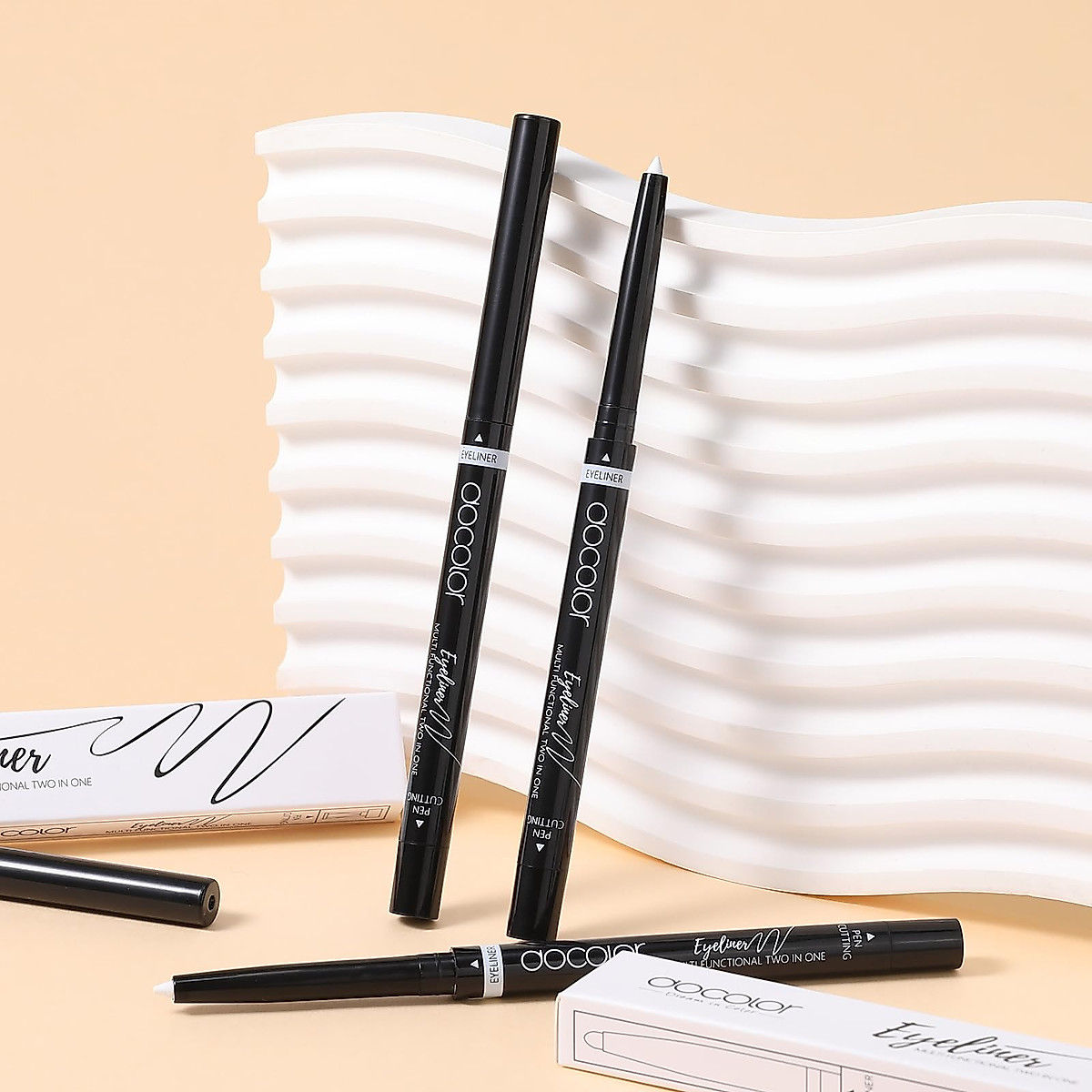 Docolor Eyeliner Gel Pen Ultra-Pigmented Waterproof Smudge-proof Gel Eye Liner Pencil, White