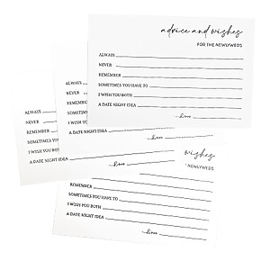 RXBC2011 Wedding advice and well wishes Cards for the Mr and Mrs Bride and Groom Newlyweds Bridal Shower Games Note Marriage Advice Pack of 50 (white)