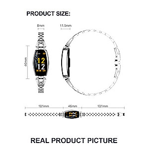 Exquisite Smart Watch, Fitness Tracker with Blood Pressure/Heart Rate/Sleep Monitor for Women, Silver