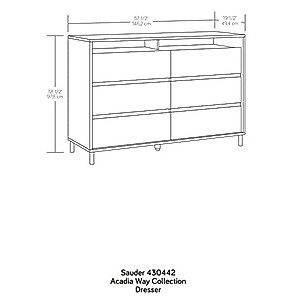Sauder Acadia Way Modern 6-Drawer Dresser in Raven Oak, Raven Oak Finish