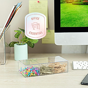 Hammont Rectangle Acrylic Box - Shelf Organizer Bins - Clear Storage Containers - Candy Party Favors | Bathroom Storage | Makeup Cosmetic Organization | Tall: 4"x4"x8" (3 Pack)