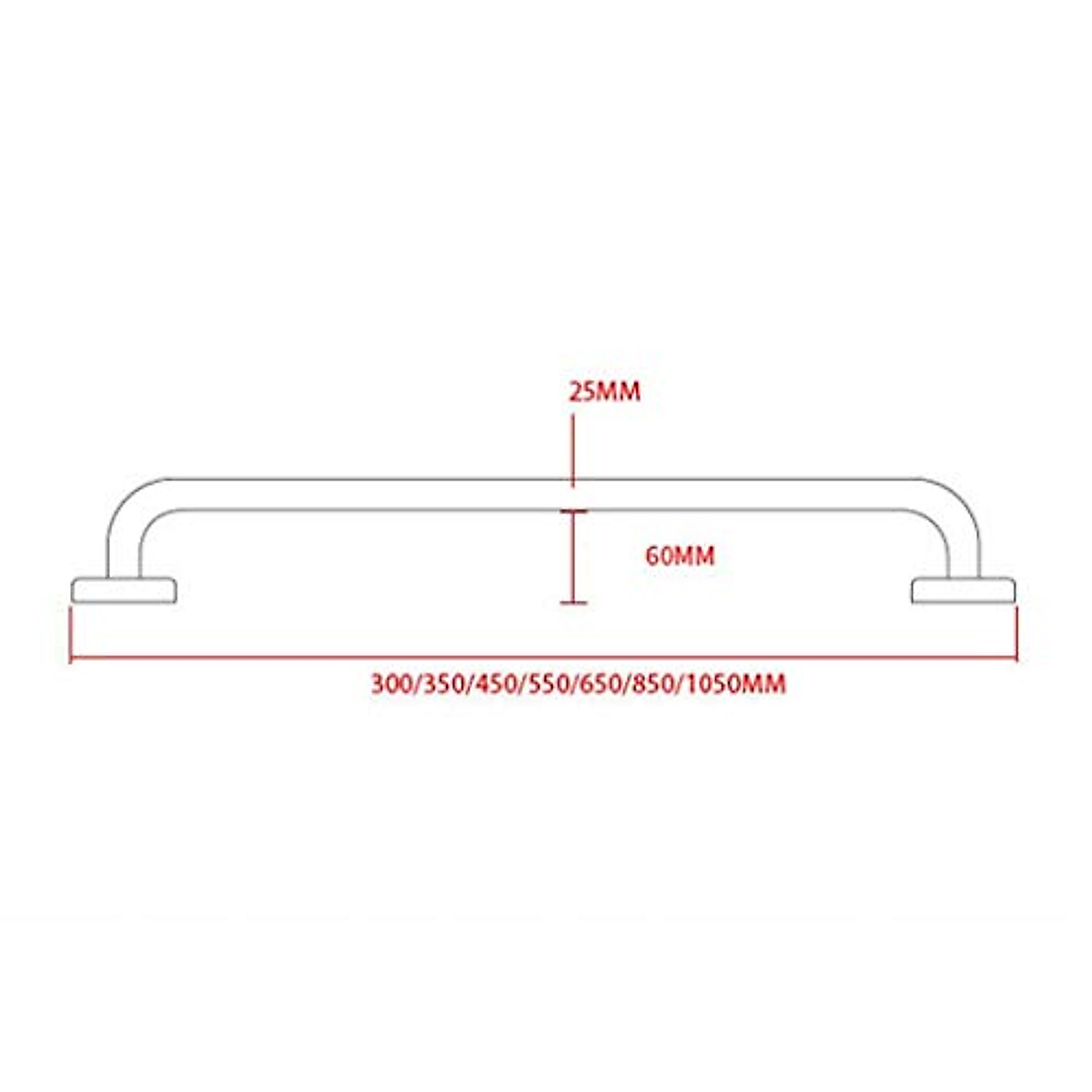 Shower Handicap Grab Bars for Bathroom Wall, 41 Inches Grab Bar, 304 Stainless Steel Elderly Disabled Pregnant Women, Safety Non-Slip Accessible Handrails, Bathtub,Toilet, Kitchen (Size : 45CM)