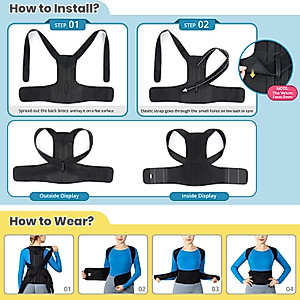 Back Brace for Women Men Posture Corrector Improve Posture Lumbar Support Shoulder Lower Upper Back Pain Relief