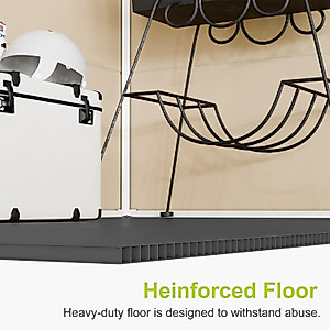 Outdoor Storage Shed 5x4 FT, Resin Outside Sheds Storage with Floor, Window & Lockable Door Included, Tiny Tool House for Garden Backyard Patio Lawn Garage, Small Wood Like Plastic Shed Kit for Bike