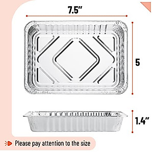UNCO- Aluminum Drip Pans, 7.5” X 5”, 22pcs, Compatible with Weber Grills, BBQ Drip Pans, Grill Pans Aluminum, Disposable Aluminum Foil Grill Drip Pan, Grill Foil Drip Pan, Grill Drip Pan Liner