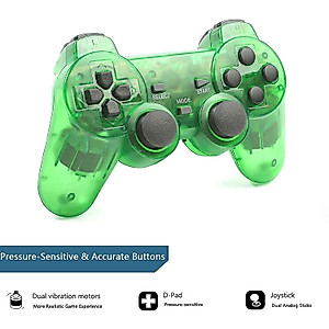 Rzzhgzq PS2 Wireless Controller 2.4G Play -Station 2 Gamepad 2 Pack Dual Vibration Compatible with Sony Play -station 2 Console (Red+Green)