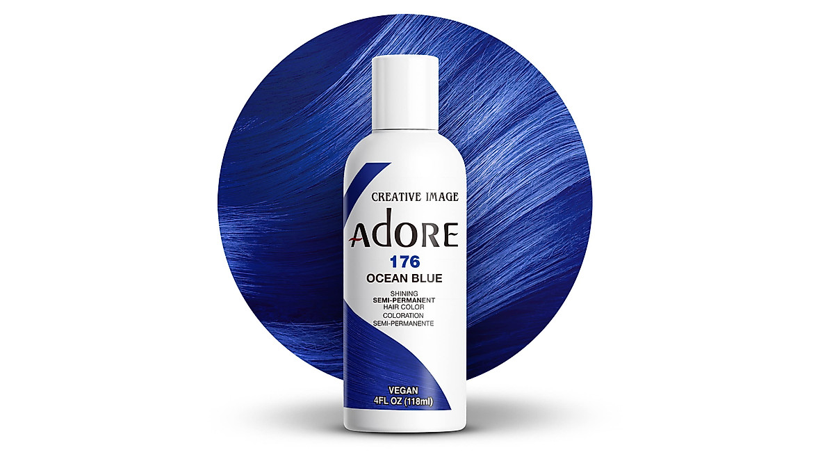 Adore Ocean Blue Semi-Permanent Hair Dye - Vegan & Cruelty-Free
