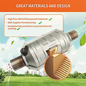 SAROTIN Emission Left&Right Catalytic Converter Fit for Dodge Grand Caravan 2011-2016 3.6L, Journey 2011-2014, Avenger 2011-2014, Chrysler Town&Country 2011-2015 Front one Pair with Gasket