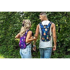 Vibe Hydration Pack Backpack with 2L Bladder for Women, Men, Teens, Kids - Sports, Outdoor, Running, Camping, Hiking, Festivals, Raves (Pineapple)