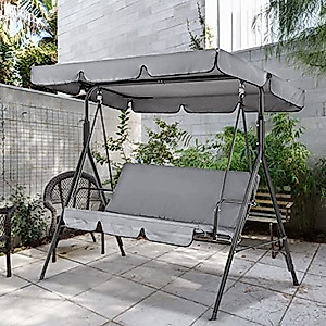 Patio Swing Cushion Cover, All Weather Patio Swing Cover Canopy Cover, 59x20x4in Waterproof Dustproof Swing Chair Protector, Patio Swing Cushion Cover Replacement for Courtyard & Garden