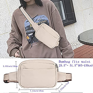 Fanny Packs for Women Fashion Waist Packs Pu Leather Belt Bag Slim Hip Bum bag for Travel Party Festival Walking(Women Waist Bags for Beige