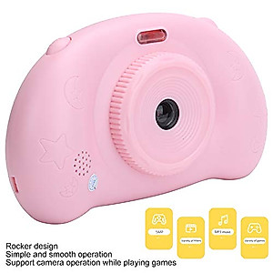 Children Camera, Simple and Smooth LCD Kid Camera Multi‑Function for Children for Catching(Pink)
