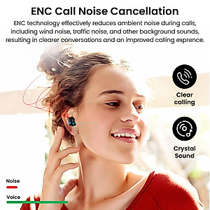 TOZO T12 (Compact Ergonomic Edition) Wireless Earbuds Bluetooth 5.3 Headphones, Call ENC Noise Cancelling Mic, 55Hrs Playtime App Customize EQ IPX8 Waterproof LED Digital Display Premium Sound Headset