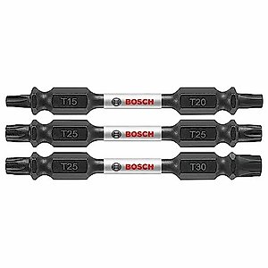 BOSCH ITDETV2503 3-Piece 2-1/2 In. Impact Tough Double-Ended Screwdriving Bit Assorted Set