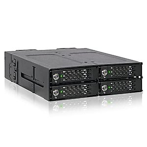 ICY DOCK ToughArmor MB720MK-B V2 Full Metal 4 Bay M.2 NVMe SSD PCIe 4.0 Mobile Rack for External 5.25" Drive Bay Black 1.6"x5.7"x7.2"