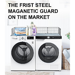 Magnetic Laundry Guard, 49.5'' Wide Metal Laundry Guards for Washer and Dryer with Silicone Gap Cover, Washer Dryer Countertop Organization, Laundry Topper For Most Front-Load and Flat-top Machine