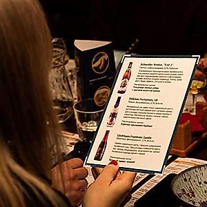 25 Menu Covers 8.5 x 11 Inch Menu Holder Double Stitched Menu Covers Single Page Menu Cover Two Clear Viewing Surfaces Restaurant Menu Covers