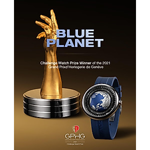 CIGA Design Mechanical Automatic Watch Blue Planet U Series Stainless Steel Case Sapphire Crystal Fluororubber Strap Watches for Men and Women