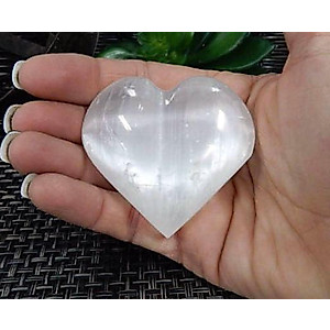 7 pcs Selenite Sampler Set / Healing Kit: 1 Selenite Tower, Palm Stone-1 Oval 1 Heart, 3 Wands-Blunt Pointed and Raw,and 1 Desert Rose with a Certificate of Authenticity