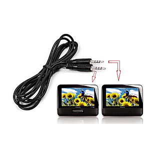 UPBRIGHT AV Cable Audio/Video Out to in Cord Compatible with Philips Sony Insignia Sylvania Sdvd8706-b Sdvd8738 SDVD9805 SDVD9957-E SDVD1037 SDVD8727 SDVD8747 SDVD891 Dual Screen Twin DVD Player