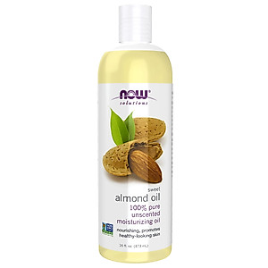 NOW Solutions, Sweet Almond Oil, 100% Pure Moisturizing Oil, Promotes Healthy-Looking Skin, Unscented Oil, 16-Ounce,Package may vary