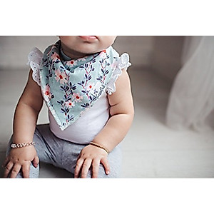 Baby Bandana Drool Bibs for Drooling and Teething 4 Pack Gift Set"Morgan"by Copper Pearl, Soft Set of Cloth Bandana Bibs for Any Baby Girl or Boy, Cute Registry Ideas for Baby Shower Gifts
