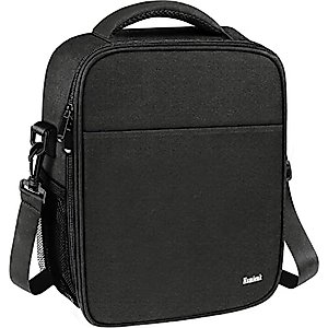 Hsmienk Lunch Box for Men, Large Lunch Bag for Adults Water Resistant Insulated Lunch Bag, Reusable Lunch Box Portable Lunchbox Tote Bag with Adjustable Shoulder Strap for Office Work, Black