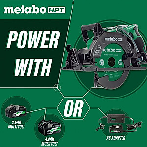 Metabo HPT 36V MultiVolt™ Cordless Rear Handle Circular Saw Kit | Optional AC Adapter | 7-1/4-Inch Blade | 500 Cross Cuts Per Charge | Lightweight - 8.2 Lbs. | C3607DWA