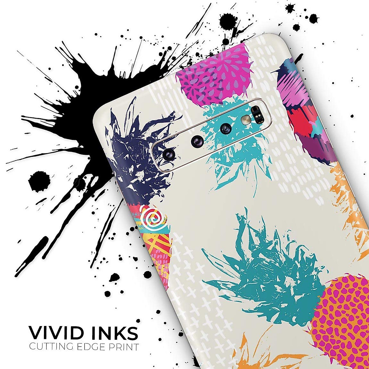 DesignSkinz Retro Summer Pineapple v2 Protective Vinyl Decal Wrap Skin Cover Compatible with The Samsung Galaxy S20 (Screen Trim & Back Glass Skin)