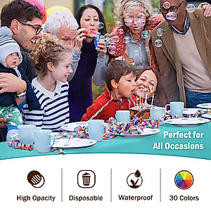 Exquisite 6-Pack Premium Plastic Tablecloth 54in. x 108in. Rectangle Plastic Table Cover - Aqua