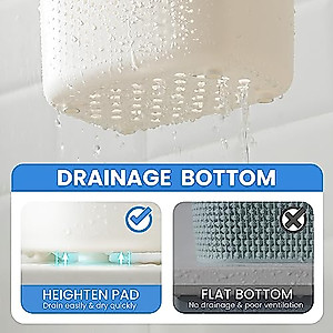 TAILI Portable Shower Caddy Basket Tote, Plastic Shower Basket with Handle, Dorm Room Essentials Toiletry Caddy for Dorm College Bathroom Cleaning Camping, Orange