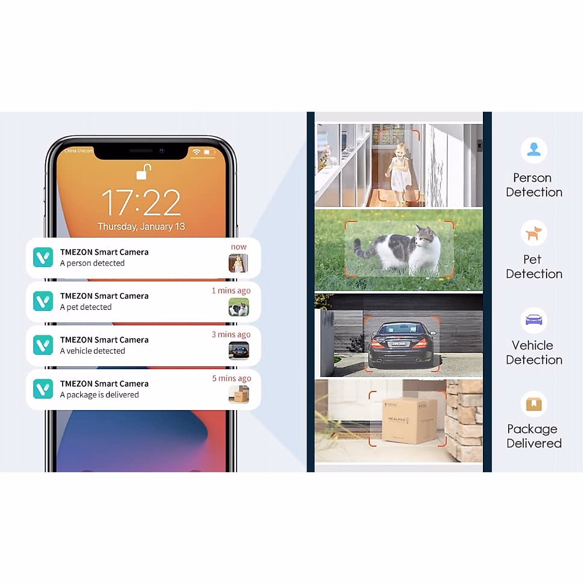 TMEZON Wireless Security Camera Outdoor WiFi Battery Rechargeable Powered 2K Camera for Home Surveillance Night Vision with AI Motion Detection, 2 Way Audio, Waterproof, SD/Cloud