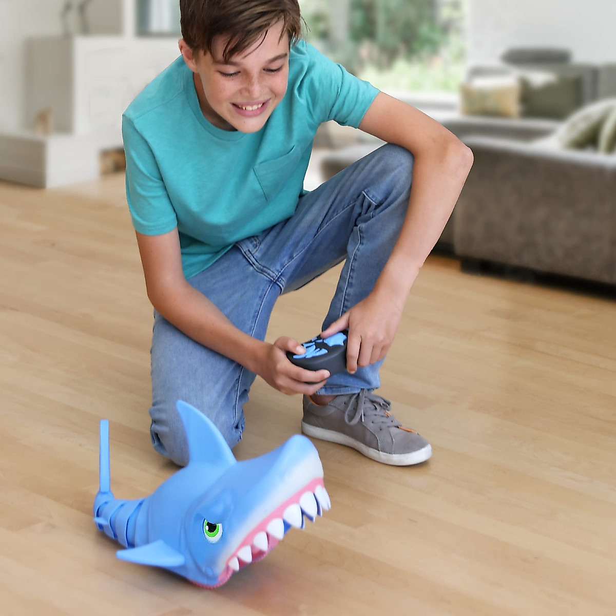 Skyrocket Mega Chomp Remote Control Shark Toys for Boys and Girls Ages 4+ with 2.4 GHz Controller and RC Chomping Action, Blue (18493)