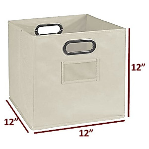 Set of 12 Cubo Foldable Fabric Bins- Natural