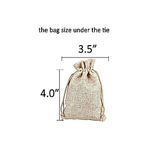 FASOTY Lot of 24 3.5x5 Inch Burlap Bags with Drawstring Linen Gift Bags Jewelry Pouch Jute Burlap Sacks for Wedding Favor Party Gifts, DIY Craft, Presents, Christmas, Valentines, Treat Pouches Bags