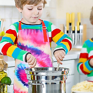 Fiodrimy Kids Apron, Kids Art Apron Girls Boys Painting Apron with Pockets Adjustable for Cooking Baking Gardening School Kitchen