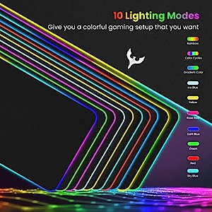 Blade Hawks Extra Large RGB Gaming Mouse Pad, Extended Soft LED Mouse Pad, Anti-Slip Rubber Base, Computer Keyboard Mousepad Mat (31.5 x 12 Inch)
