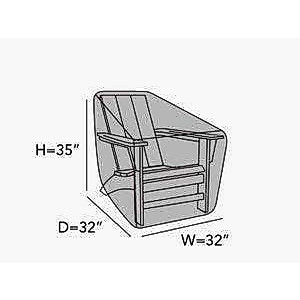 Covermates Outdoor Squared Back Adirondack Chair Cover - Water Resistant Polyester, Drawcord Hem, Mesh Vents, Seating and Chair Covers, 32W x 32D x 35H, Khaki