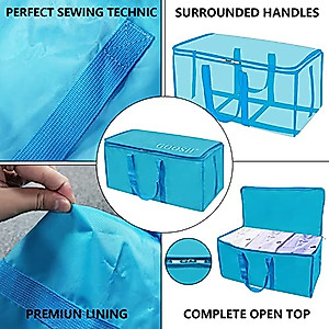 GOOSH 2 Pack Moving Bags Heavy Duty Extra Large with Double Zippers & Carrying Handles, Waterproof Foldable Storage Totes for Space Saving Moving Storage