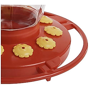 First Nature 993091-546 16 oz. Hummingbird Flower Feeder , Red