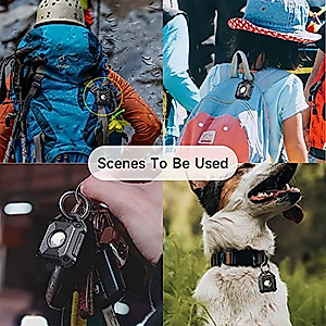 2 Pack Waterproof AirTag Holder,Compatible Apple Air Tag Tracker with Key Ring,Protective Anti-Scratch Anti-Lost Cover Compatible with Air Tag Holder(Black) for Keys/Dog Collar/Luggage