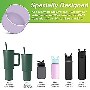 AIERSA 2Pcs Silicone Boot for Simple Modern Trek 40 oz Tumbler with Handle, Protective Water Bottle Bottom Sleeve Cover, Tumbler Accessories, Wisteria