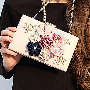 Soaying Women Clutch Purses and Handbags for Women Wedding Prom Party, White