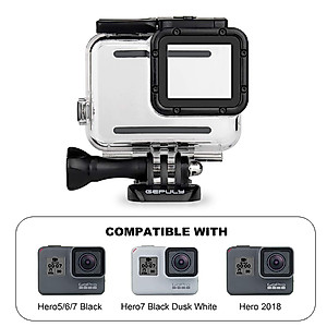 GEPULY Waterproof Housing Case for GoPro Hero 7 Black, Hero 5 6 Black, Hero (2018) - 45M Underwater Protective Dive Housing Shell for GoPro Hero7 Hero6 Hero5 Camera with Bracket Accessories